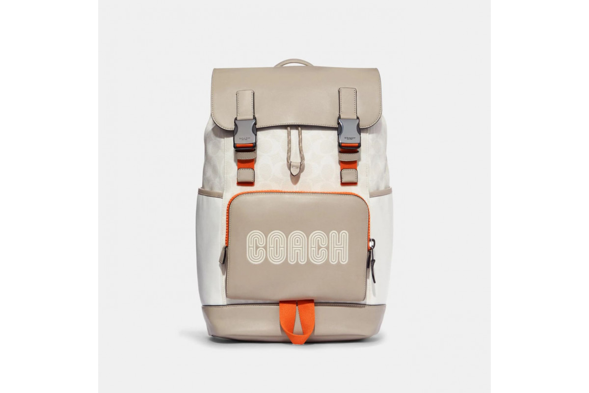 Coach Track Backpack Chalk Bone Multi