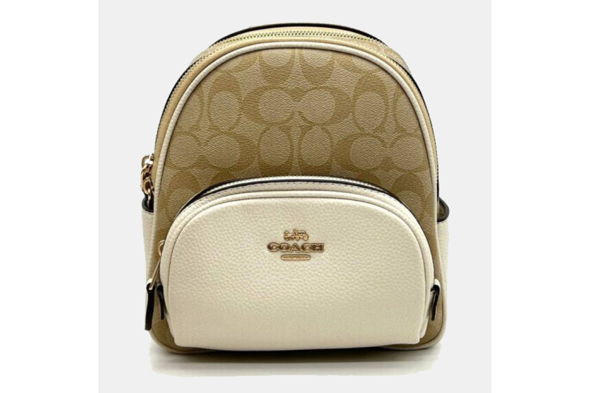 Купить Coach Mini Court Backpack In Signature Canvas - Light Khaki ...