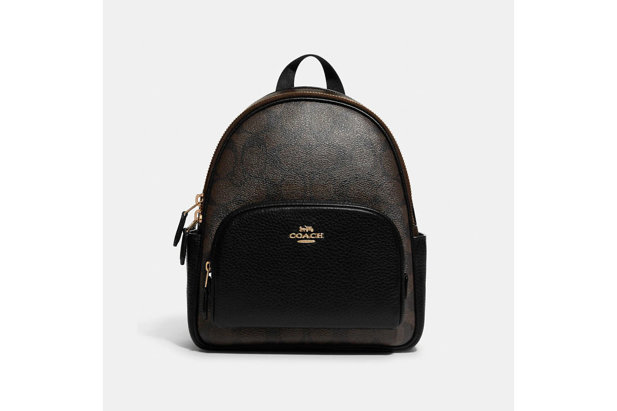 Купить Coach Mini Court Backpack In Signature Canvas - Gold/Brown Black ...