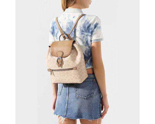 Купить Coach Evie Backpack In Signature Canvas - Tan в официальном магазине