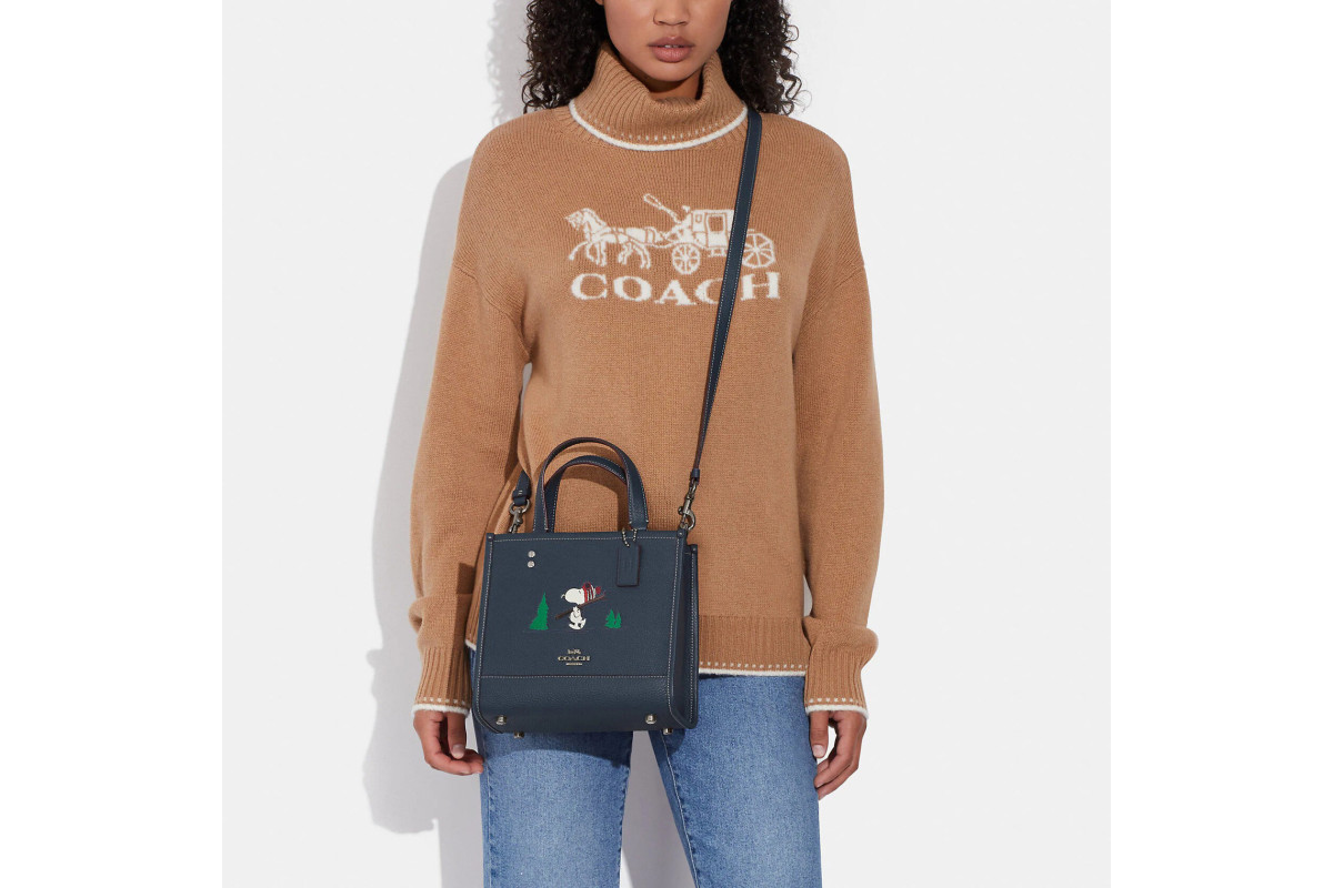 Купить Coach X Peanuts Dempsey Tote 22 With Snoopy Ski Motif - Gunmetal ...